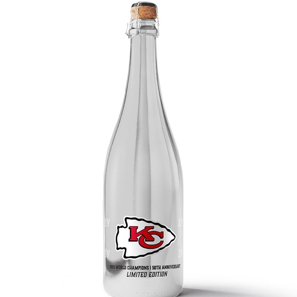 Kansas City Chiefs | Dining | Kc Chiefs 969 Metallic Silver Champagne ...